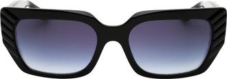 Guess Sonnenbrille Mit Gl&auml;nzend Schwarzem Rahmen Und Rauchfarbenen Verlaufsgl&auml;sern
