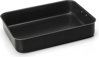 Zanetti Jumbo, Antihaft-Lasagnee Gr&ouml;&szlig;e 30 x 22 cm, rechteckige Lasagne-Form mit Ring zum Aufh&auml;ngen, platzsparend, Farbe Schwarz, hergestellt in Italien