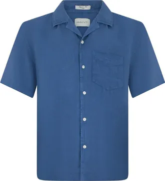 GANT Homme, Chemises, Bleu, Taille: M Short Sleeve Cotton Shirt