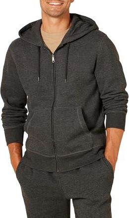 Amazon Essentials Sweat à capuche en polaire avec fermeture Éclair intégrale (grandes tailles disponibles) Homme, Charbon Chiné, XXL Grande taille Taille Tall