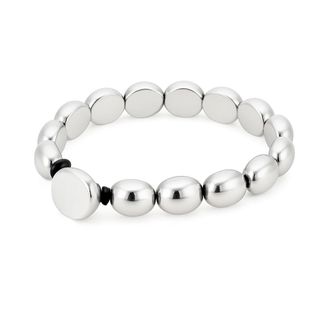 Uno De 50 UNO de 50 | Armband mit kleinen runden Perlen, versilbert mit Sterlingsilber, handgefertigter Schmuck, hergestellt in Spanien, Grande, Silber, Kein Ed