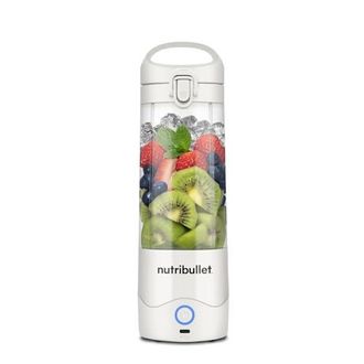 NutriBullet Tragbarer 60-W-Mixer in Weiß - leistungsstarke Extraktorklinge, 590-ml-Tasse, To-Go-Deckel, USB-C-Ladekabel und Bedienungsanleitung (evtl. nicht in de