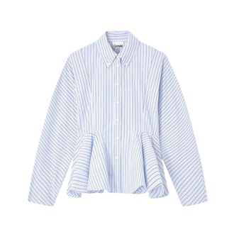 Ganni Short Shirt 0824 - - Blouses & Shirts - Damen - Blau - M
