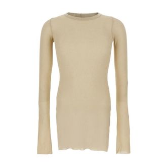 Rick Owens Geripptes Langarm-T-Shirt - - Tops - Herren - Beige - M