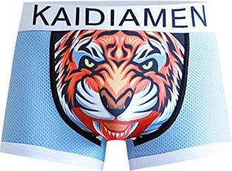 Generic Sous-v&ecirc;tements pour hommes entrelac&eacute;s - Le style cor&eacute;en respirant et confortable - Boxers tendance pour hommes cousus catsuit, bleu ciel, 3XL taille c