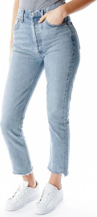 A Gold E Femme, Jeans, Bleu, Taille: W30 Riley High Rise Straight Crop Jean