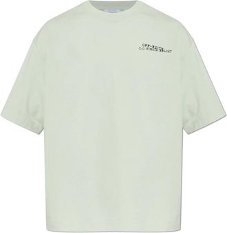 Off-white Homme, Tops, Vert, Taille: 2XL T-shirt avec Logo Imprim&eacute;