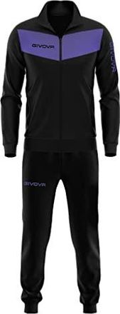 Givova Combinaison visa 4S NEW triac&eacute;tate Violet/noir unisexe homme femme full zip, aubergine, L