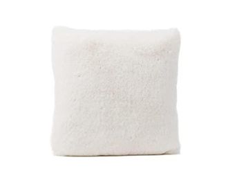 G&ouml;zze Quadratisches Zierkissen, Kunstfellbezug, 100% Polyester, 40 x 40 cm - Wei&szlig;