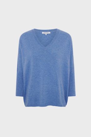Gerard Darel Pull ample &agrave; col V en cachemire - LENAE - Pervenche