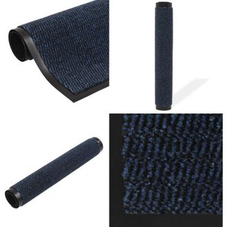 vidaXL Schmutzfangmatte Rechteckig Getuftet 80x120 cm Blau - Schmutzfangmatte - Eingangsmatte - T&uuml;rklinke - Treppenmatte - Badezimmermatte - Home & Living