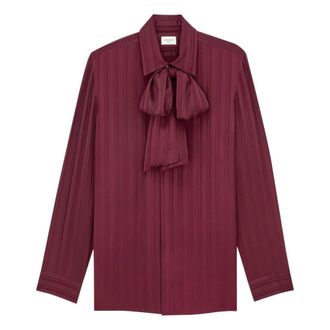 Saint Laurent Cassandre Lavalli&egrave;re Bluse - - Blouses & Shirts - Damen - Rot - M