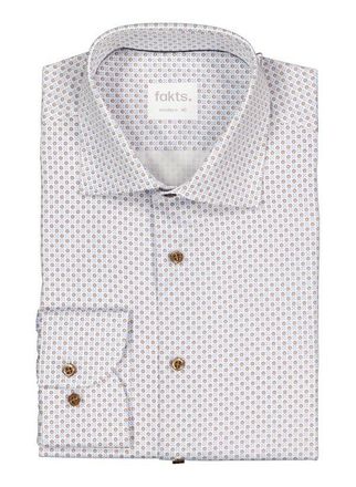 Fakts Herren Hemd blau Baumwoll-Stretch