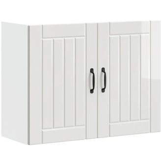 vidaXL vidaXL K&uuml;chen-H&auml;ngeschrank Lucca Hochglanz-Wei&szlig; Holzwerkstoff