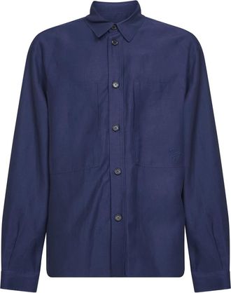 Laneus Homme, Vestes, Bleu, Taille: M Surchemise en Lin et Viscose