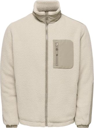 Only & Sons Herren Onstyro Padded Sherpa Jacket Noos, Silver Lining, x_l