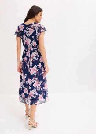 Bonprix Midikleid ausgestellte Passform, mit Bindeg&uuml;rtel, Kurzarm-Design