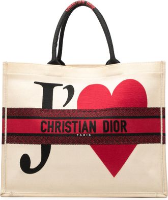 Dior Amour Large Embroidered Canvas Je T aime Book Tote