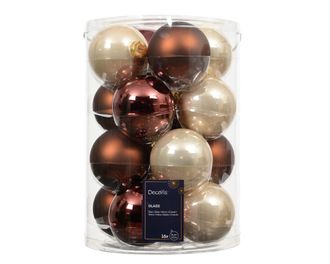 Kaemingk Weihnachtskugeln Glas 8cm 16 St&uuml;ck - matt & gl&auml;nzend - Gro&szlig;e Christbaumkugeln Weihnachtsbaumkugeln f&uuml;r Weihnachten - Christbaumschmuck & Weihnachtsbau