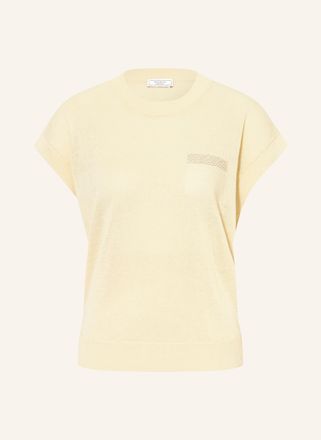 PESERICO Peserico Strickshirt Mit Leinen Und Schmuckperlen gelb