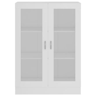 Generic Vitrine aus Eichenholz mit Glast&uuml;ren, Hoher Aufbewahrungsschrank mit Verstellbaren Regalen, Vitrine mit Holzmaserung f&uuml;r Wohnzimmer, Arbeitszimmer und