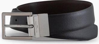 Le Tanneur Ceinture homme classique avec boucle carrée en cuir lisse