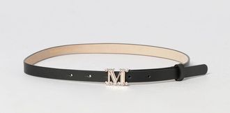 Max Mara Lederg&uuml;rtel mit Logo-Schnalle