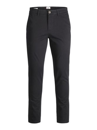 Jack & Jones Slim Fit Stoffhose Bequeme Chino Baumwolle Pants Freizeit Trousers Basic JPSTMARCO JJBOWIE, Farben:Schwarz,Gr&ouml;&szlig;e-Hosen:W27 L30,Z - L&auml;nge L30/32/34/36/