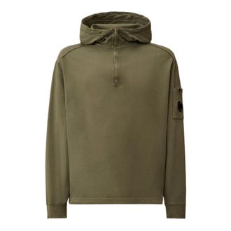 C.P. Company C.p. Company, Homme, Sweatshirts et sweats &agrave; capuche, Gris, Taille: S Light Fleece Half Zip Lens SweaT-shirt