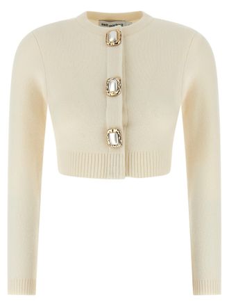 Self Portrait Cardigan en laine crème autoportrait
