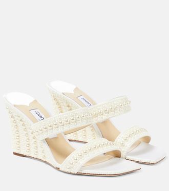 Jimmy Choo London Bridal Verzierte Wedge-Sandalen Sacoria 85