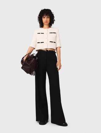 Maje Kurze Tweed-jacke - Ecru - Maje