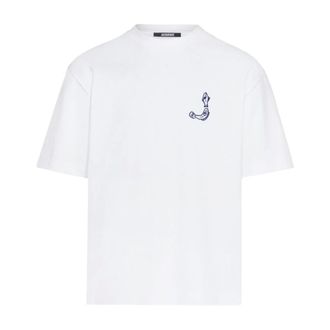 Jacquemus TShirt MC logo le Mer&ugrave; - Homme - Tops - Blanc - Taille: L