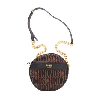 Moschino Runde Logo-Schultertasche - - Bags - Damen - Braun - ONE SIZE