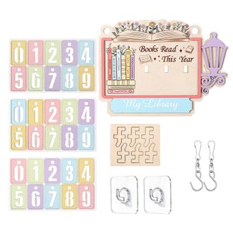 Generico Buchz&auml;hler in diesem Jahr | Bibliotheksdekoration aus Holz, Regaldekoration mit Buchverfolgung, f&uuml;r Frauen, Leserinnen, Liebhaber, Zieldisplays