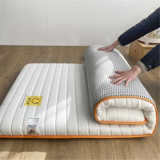 Generic Dicke japanische Futonmatratze, extra weich, Faltbare Isomatte, weich, atmungsaktiv und aufrollbar, für Wohnzimmer, Schlafsaal, Sofa, Camping(White,Qu