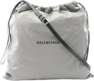 Balenciaga Sac seau en cuir Pre-owned - Homme - Pre-owned - Gris - Taille: ONE Size