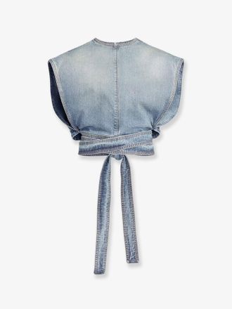 Alaia Belted denim top - ALAIA - gender_Woman