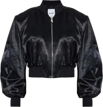 The Attico Femme, Vestes, Noir, Taille: 36 FR Satin Bomber Jacket