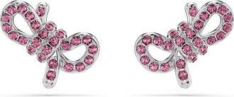 Swarovski Lifelong Bow Ohrstecker, Schleife, Rosa, Rhodiniert