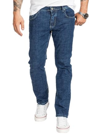 Rock Creek Herren Jeans Regular Fit Stretch Jeans M&auml;nnerhose Herrenjeans Denim Hosen Herrenhose Straight Cut Stonewashed RC-2407 Blau W32 L32