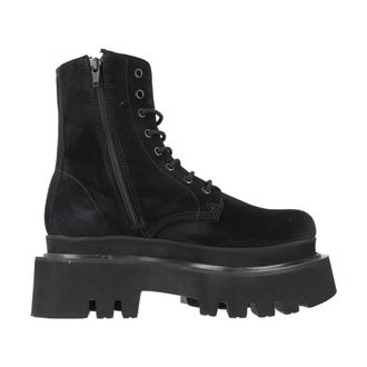 Yellow Bottines en daim &agrave; lacets - Femme - Chaussures - Noir - Taille: 40 EU