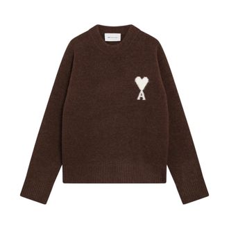 Ami Pull Col Rond Quota - Homme - Pulls - Brun - Taille: XS
