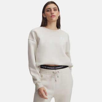 Under Armour Rival Fleece Oversize-Oberteil mit Rundhalsausschnitt f&uuml;r Damen Summit Wei&szlig; / Wei&szlig; XL