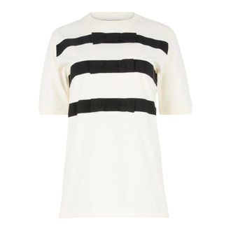 Nina Ricci Femme, Blouses et Chemises, Beige, Taille: 44 FR Bow Details T-Shirt