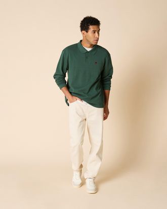Faguo Polo manches longues vert coton bio