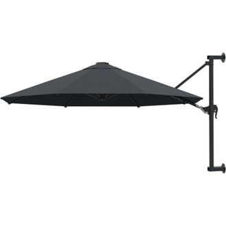 vidaXL Vidaxl - Parasol mural avec m&acirc;t m&eacute;tallique 300 cm Anthracite
