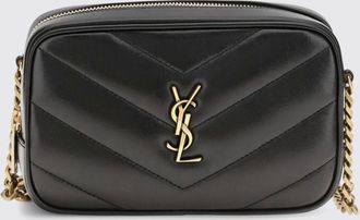 Saint Laurent Mini sac cam&eacute;ra LouLou en cuir matelass&eacute; avec monogramme YSL