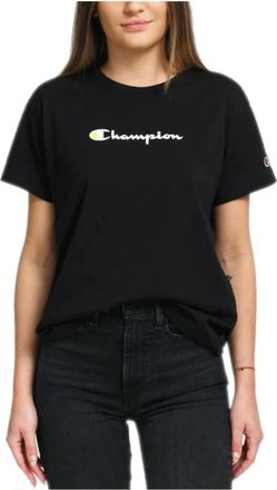 Champion Femme, Tops, Noir, Taille: 36 FR T-shirt &agrave; manches courtes