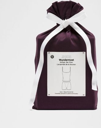 lululemon Wundermost Ultra-Soft Nulu Set aus Cami- und Boxershorts-Shortie f&uuml;r Frauen - Gr&ouml;&szlig;e XL in Black Plum